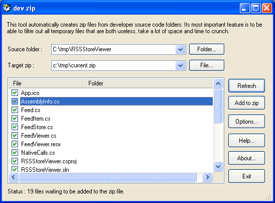 DevZip : the zip backup tool for developers